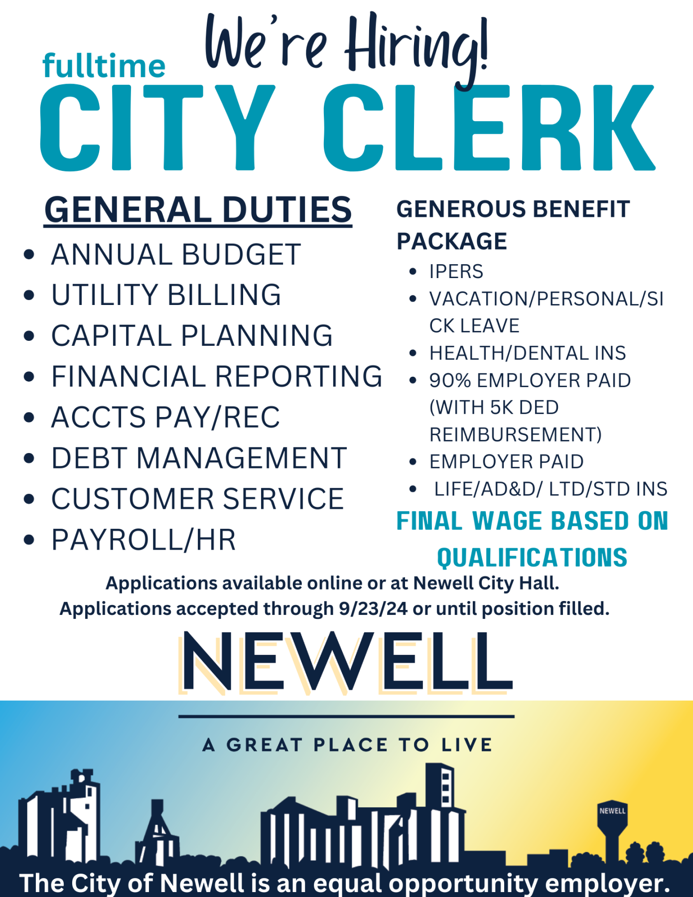 Job Openings | City of Newell, IA